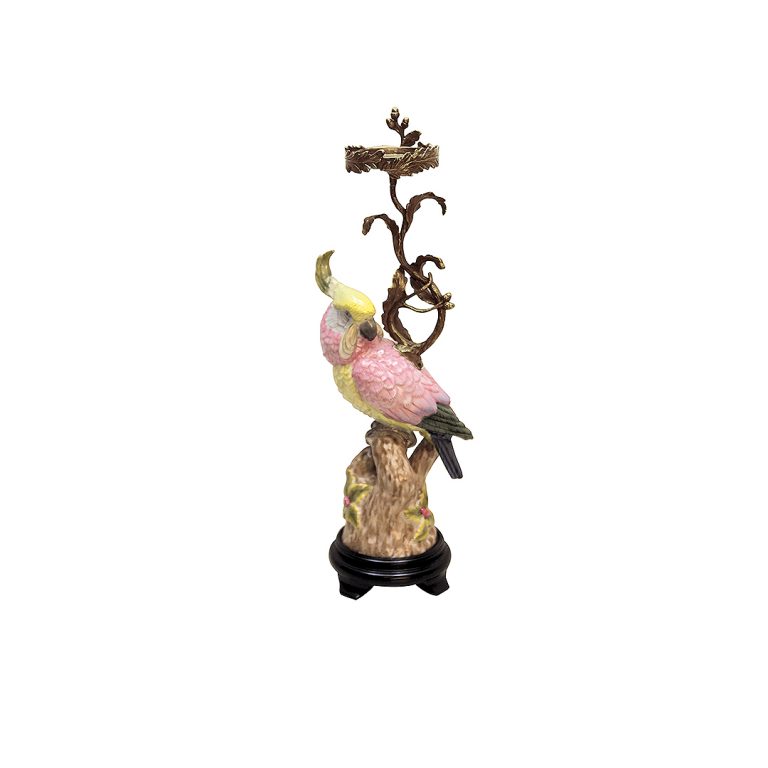Pink Parrot Candleholder, Left Facing - Circus 25 - Luxury Home Decor