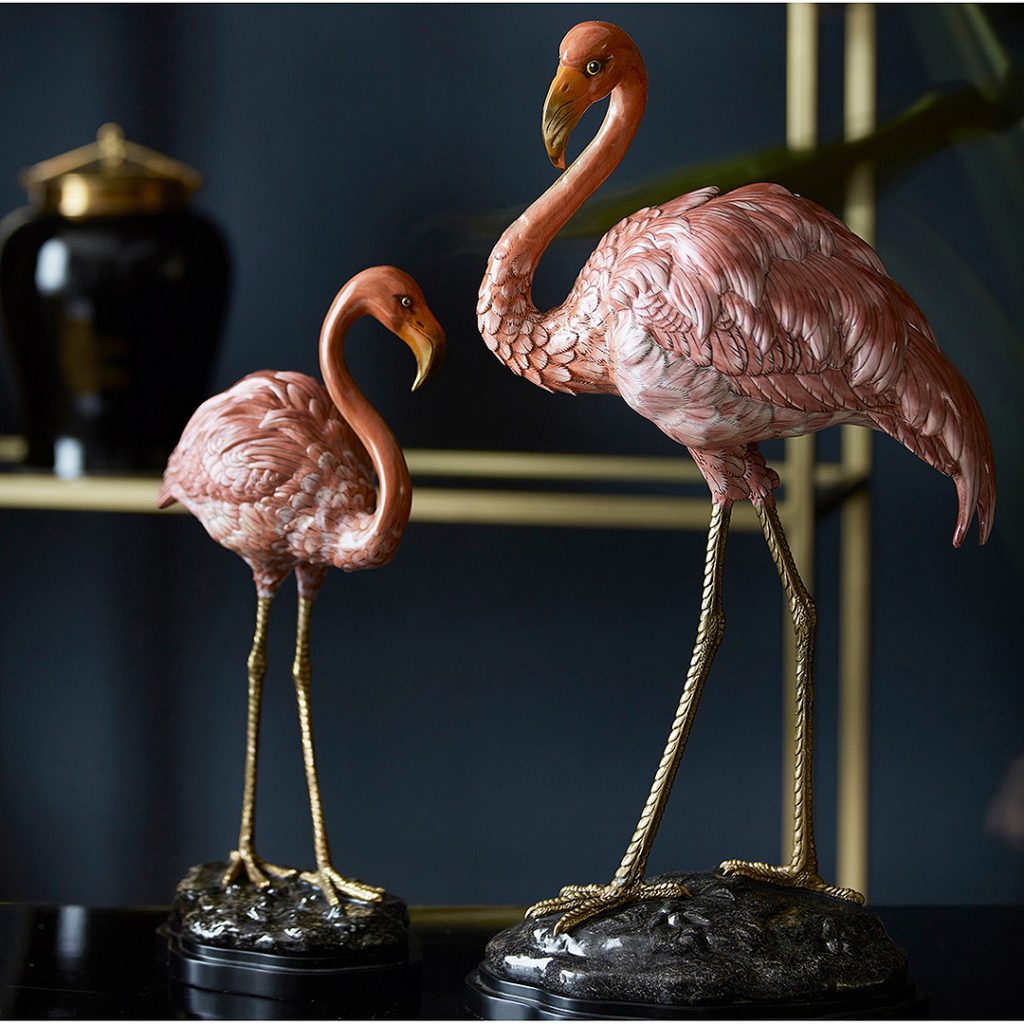 Flamingo Figurine, Large - Unique Porcelain Home Decor - Circus 25