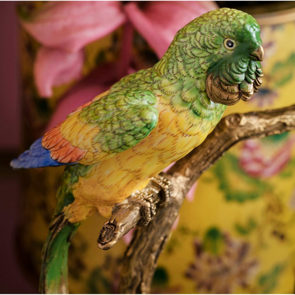 Parakeets in Tree - Luxury Porcelain Bird Decoration - Circus 25