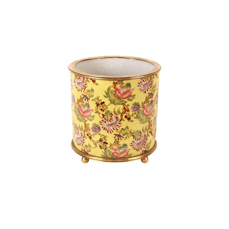 Yellow Floral Planter - Luxury & Quirky Home Decor - Circus 25